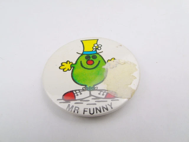 VINTAGE MR FUNNY Mr Men Retro Pin Badge Collectable £4.99 - PicClick UK