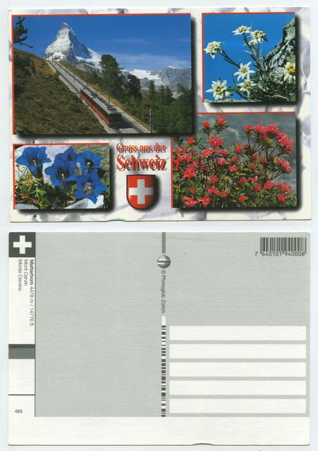 57984 - MATTERHORN, Alpenblumen - Gruß aus der Schweiz - alte ...