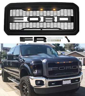 GRILLE FOR 2011-2016 Ford F250 F350 Super Duty Raptor Style Grill Black ...