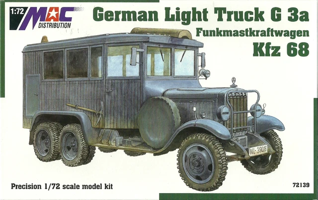 MAC DISTRIBUTION 1/72 (20mm) Mercedes Benz G3A Kfz68 Funkmastkraftwagen ...