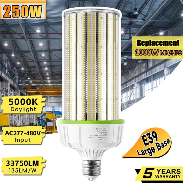 10 PACK 250W LED Corn COB Light 277-480V Industrial Commercial Open ...