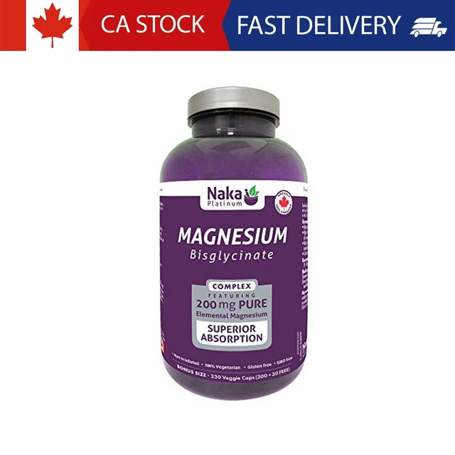 NAKA PLATINUM MAGNESIUM Bisglycinate Complex, 200mg PURE Elemental ...