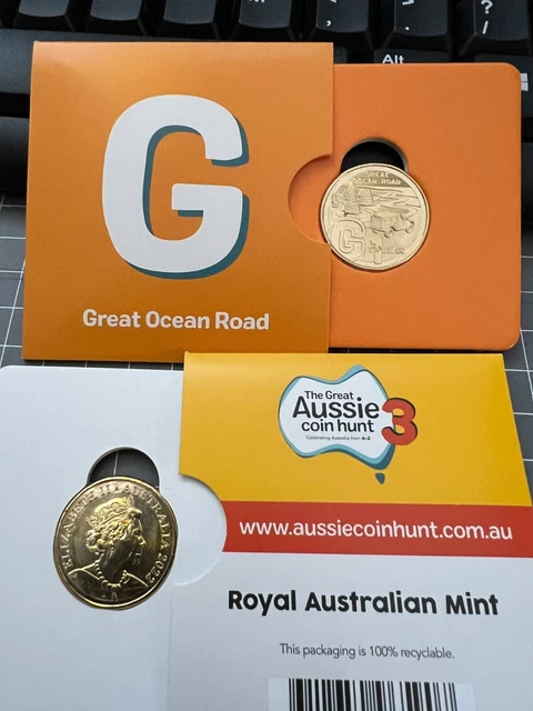 AUSTRALIA 2022-THE GREAT Aussie Coin Hunt 3 Alphabet Letter G $1 Coin ...
