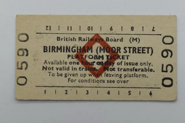 BRITISH RAILWAYS BOARD (M) Birmingham (Moor Street) Platform Ticket ...