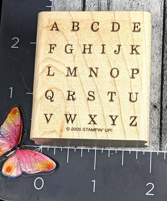 STAMPIN' UP! CAPITAL Alphabet Chart Grid Letters 2005 Rubber Stamp Wood ...