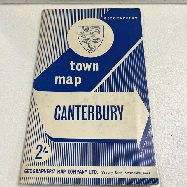 PRE 1970 GEOGRAPHERS Map Co Ltd Town Map Of Canterbury £5.92 - PicClick UK