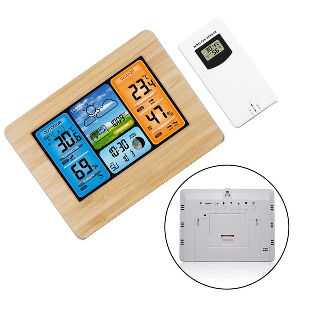 STATION MÉTÉO SANS Fil Multifonction avec Capteur de Température Extérieur EUR 50,94 - PicClick FR