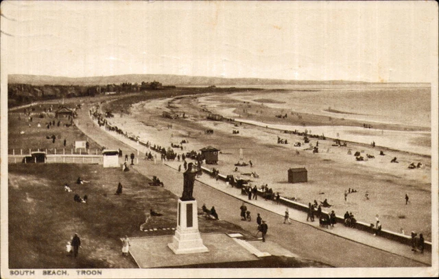 TROON BEACH ESPLANADE Postcard. Vintage 1941 Ayrshire Scotland Old $12. ...