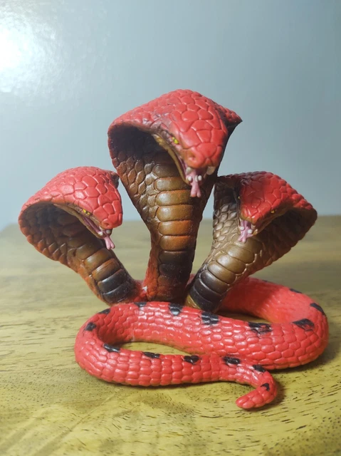 VINTAGE ELC TOWER Of Doom 3 Headed Snake Toy Figure Red Mythical ...