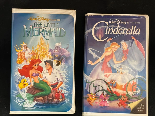 4 DISNEY VHS Classic Rare Black Diamond DUMBO CINDERELLA MERMAID ...