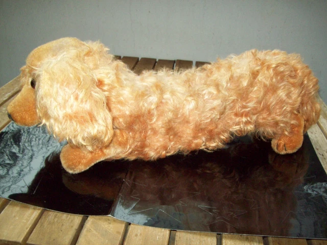STEIFF TIER DACKEL Waldi OHNE Knopf und Marke-41 cm mit Schwanz-60er ...