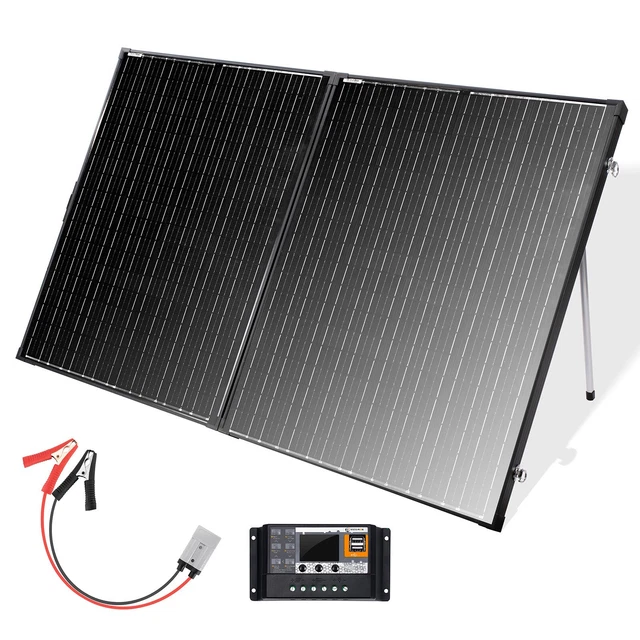 200W 12V PORTABLE Foldable Solar Panel Kit For Car/Caravan/Power ...