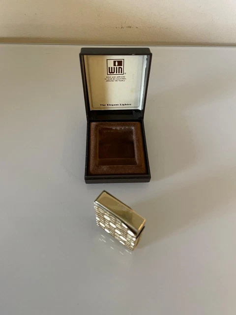 WIN LIGHTER GOLD TONE 5500 VINTAGE RETRO 1970s BOXED TOBACCIANA JAPAN ...
