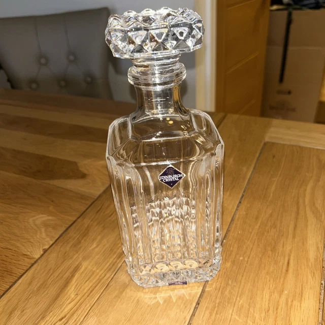 VINTAGE CRYSTAL CUT Glass Whiskey Decanter Square £15.03 - PicClick UK