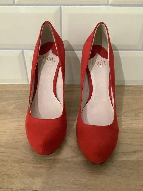 RED SUEDE FAITH SHOES SIZE 5. New RRP £45 £26.68 - PicClick UK