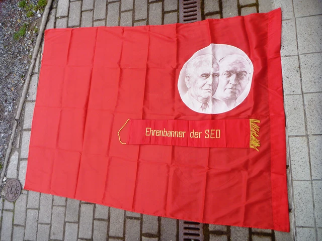 ORIGINAL EHRENBANNER DER SED DDR Fahne Flagge Banner Partei SED ...