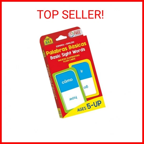 SCHOOL ZONE - Bilingual Basic Sight Words Flash Cards - Ages 5 ...
