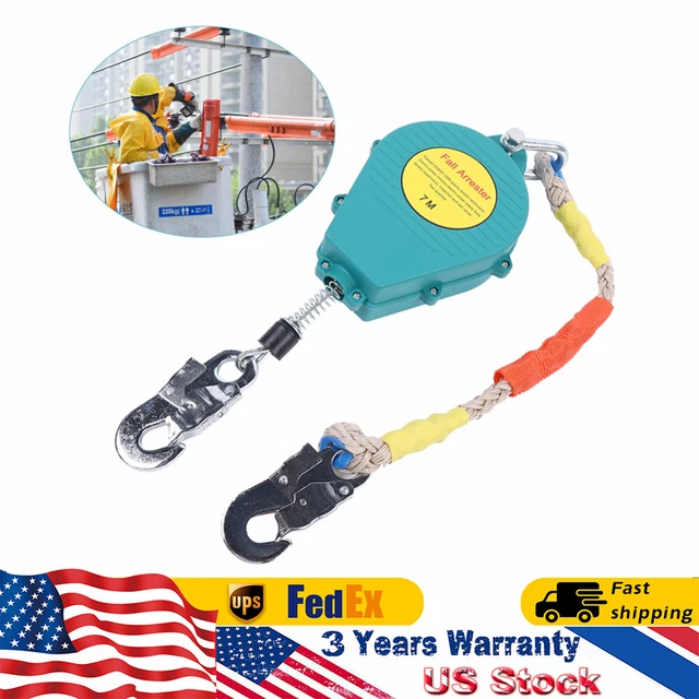 7M SELF RETRACTING Lifeline Protect Safety Harness Lanyard Fall ...