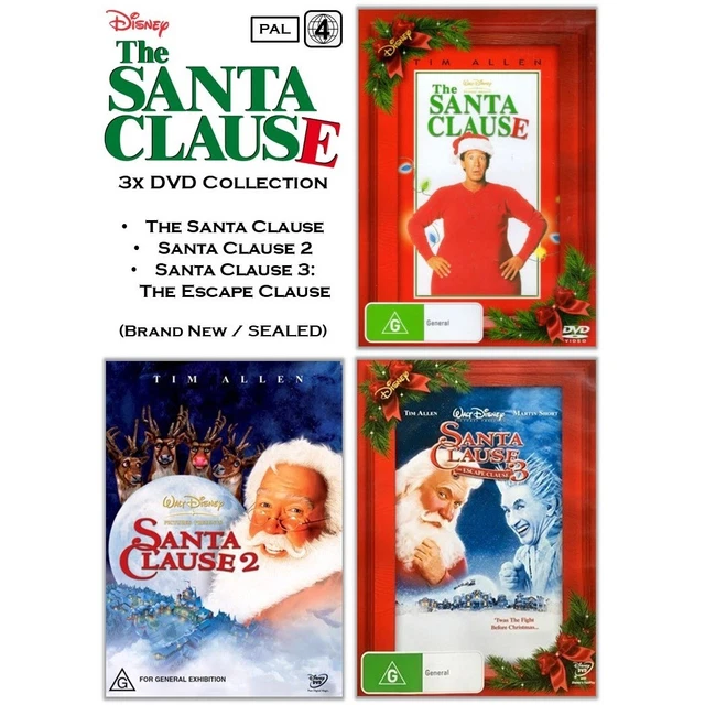 THE SANTA CLAUSE / Santa Clause 2 / Santa Clause 3 (DVD, 3-Disc, PAL ...