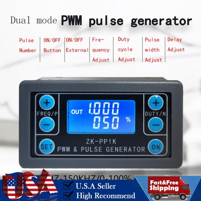 ADJUSTABLE PWM SIGNAL Generator Module Pulse Frequency Duty Cycle ...