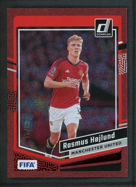 2023-24 RASMUS HOJLUND 76/99 Panini Donruss Fifa Feuille Parallèle ...
