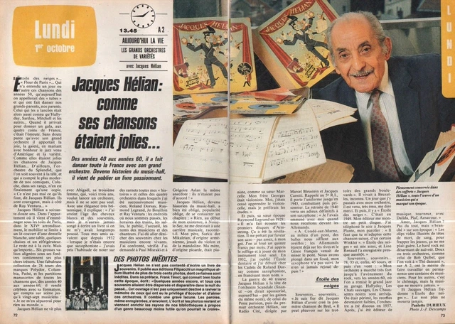 COUPURE DE PRESSE Clipping 1984 Jacques Hélian (2 pages) EUR 5,00 - PicClick IT