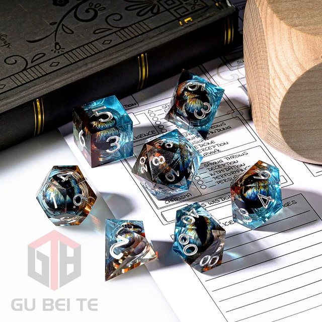 SET RPG POLY Dadi DND Dungeons and Dragons Polyhedral D4 - D20 7 pezzi ...
