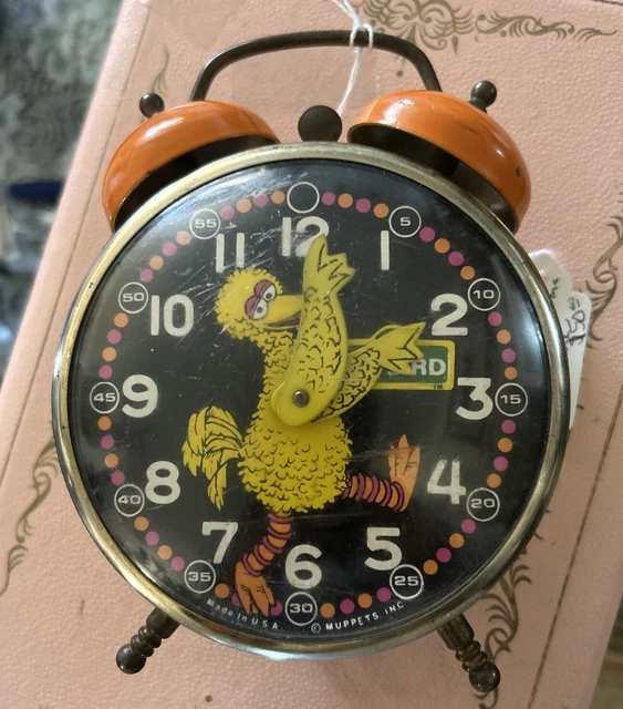 VINTAGE BIG BIRD Sesame Street Windup Alarm Clock Muppets Inc Made USA ...