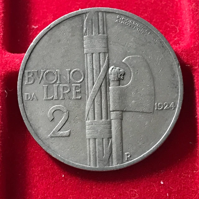 BUONO 2 LIRE 1924 Fascio Vittorio Emanuele III Regno D’italia EUR 2,99 ...
