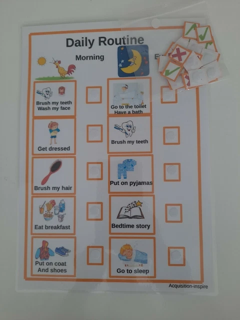 DAILY ROUTINE CHART, toddler chart, kids daily planner, PECS, SEN ...