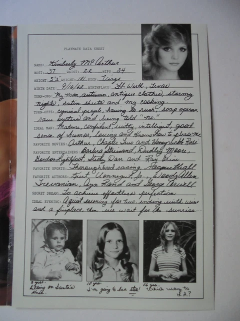 POSTER - KIMBERLY Mcarthur - Us Playboy-Playmate Of The Month Miss ...