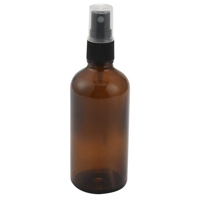 BOTTIGLIA SPRAY VETRO ambrato 100 ml con spray atomizzatore nero ...
