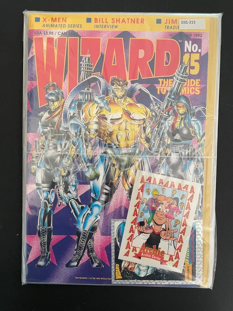 WIZARD COMICS MAGAZINE #15 1992 w/Archie Card High Grade 9.2 Magazine ...