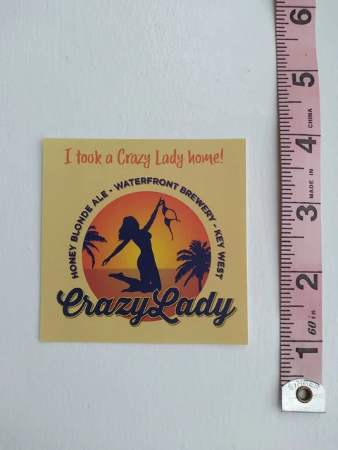 WATERFRONT BREWERY KEY West Crazy Lady Growler Label/Sticker $3.99 ...
