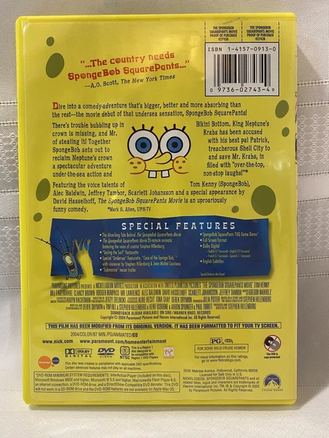 PARAMOUNT SPONGEBOB SQUAREPANTS Movie Full Screen DVD Collection Good ...