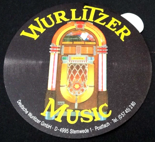 WERBE-AUFKLEBER DEUTSCHE WURLITZER Music Jukebox Musikbox 4995 Stemwede ...