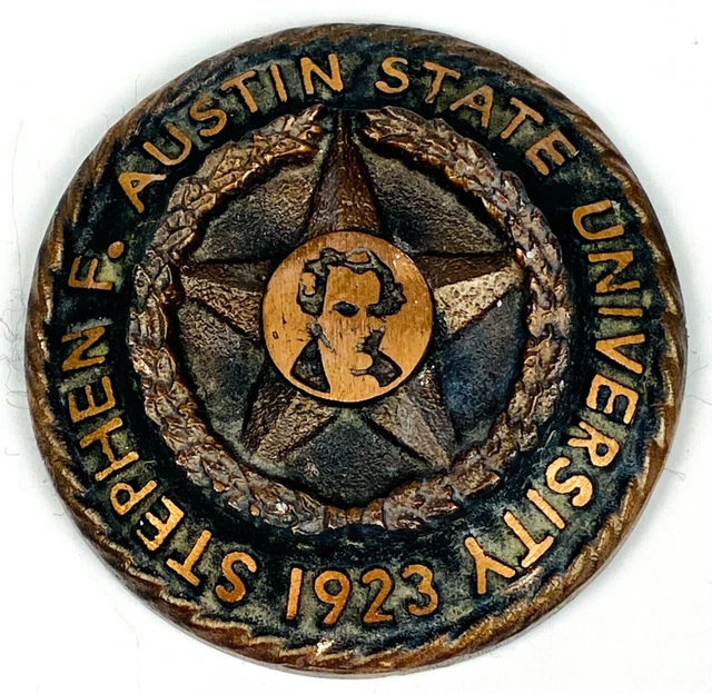 STEPHEN F. AUSTIN University Of Texas Paperweight Iron Brass? Heavy ...