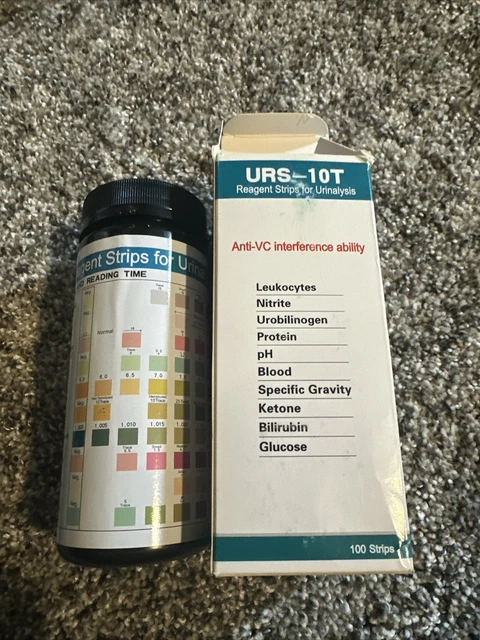 100 STRIPS URS-10T Urinalysis Reagent Strips 10 Parameters Urine Test ...