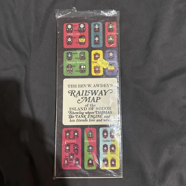 REV.W AWDRY'S RAILWAY Wall Map of Island of Sodor, Thomas Tank Engine ...