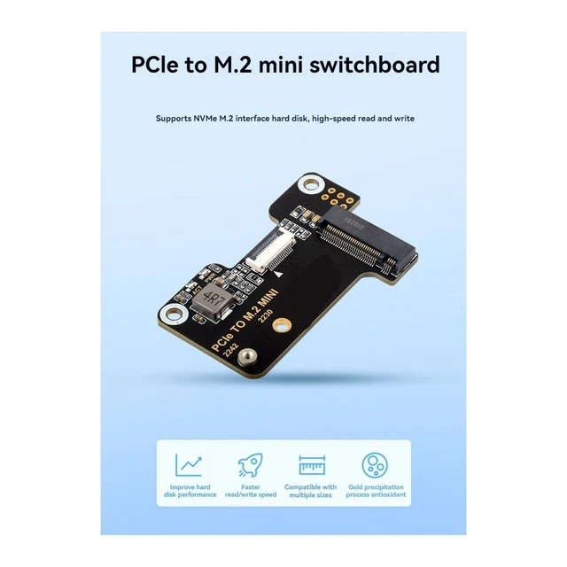 ADAPTER BOARD FOR Raspberry Pi5 PCIe to M.2 Support NVMe Protocol M ...