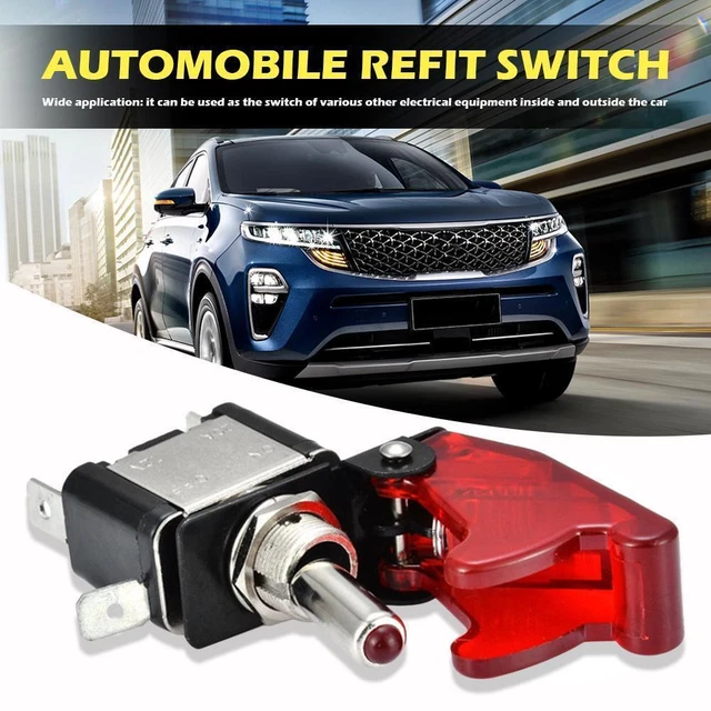 CAR ILLUMINATED LED Toggle Switch Control ON/OFF+Aircraft Missile Cover ...