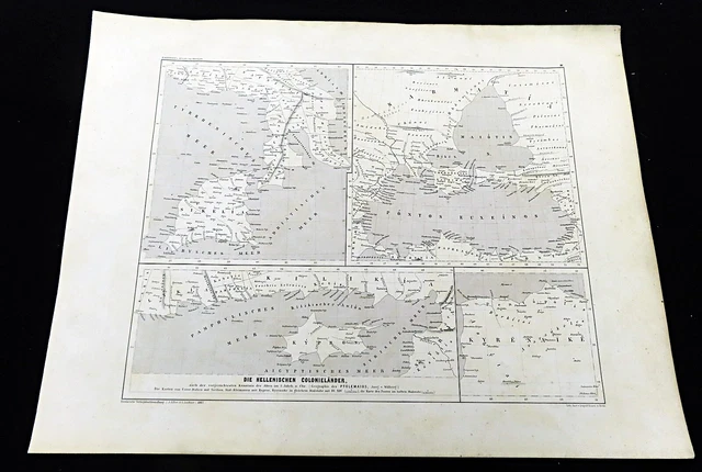 ANTIQUE MAP OF the Ancient Greek Empire Ptolemy's Europe ptolemy Europa ...