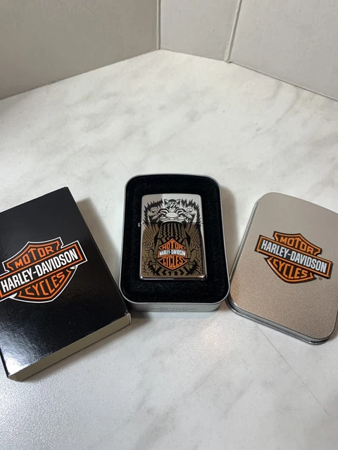 ZIPPO LIGHTER BARRETT Smithe Harley Davidson Ghost Rider Tire New 1996 ...