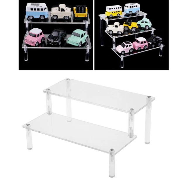 LADDER TIER ACRYLIC Rack Figure Desktop Display Stand Risers Shelf $16. ...