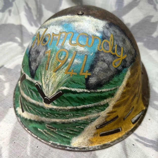 ORIGINAL WW2 BRITISH Army Mk3 Turtle Helmet - Normandy 1944 Painted ...