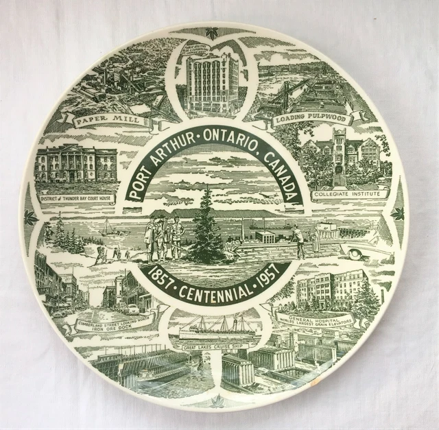 RARE! PORT ARTHUR Centennial 1857-1957 Collector Plate Kettlesprings ...