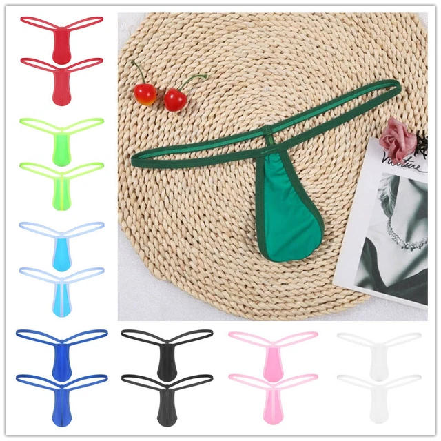US MENS SEXY Low Wasit Pouch G-String Thongs T-Back Jockstraps Bikini ...