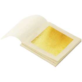 SIM GOLD LEAF Lot de 200 Feuilles d'or 45 mm X 45 mm 24 carats sur Base ...