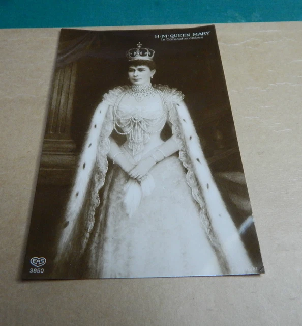 H.M.KING QUEEN MARY in coronation robes sepia unposted Art £6.00 ...