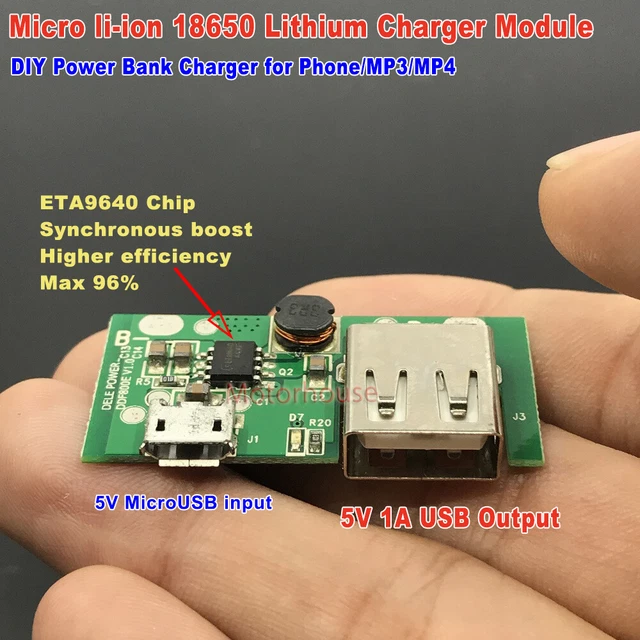 MICRO USB 5V 1A Lithium Li-ion 18650 Battery Charger Module Board DIY ...